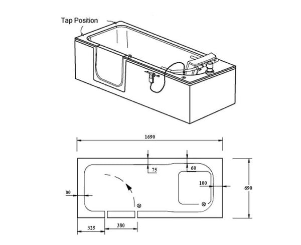 AKW | Shakerley Assistive Bath with Seat Lift for Independent Bathing ...