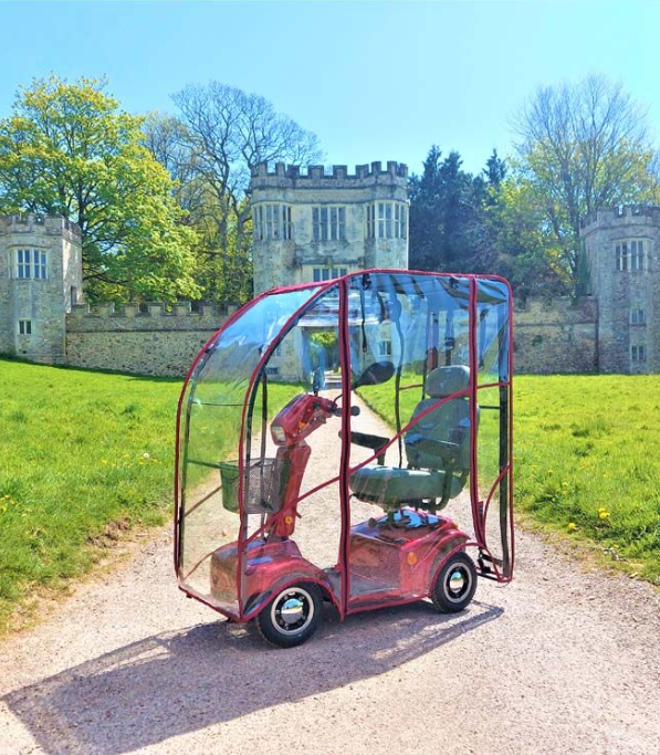 Scooter Shield | All Window Canopy | Clear Vinyl Cover | Side Doors ...